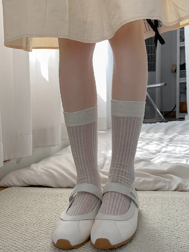 Beige Balletcore Calf Socks – Lolita Glow